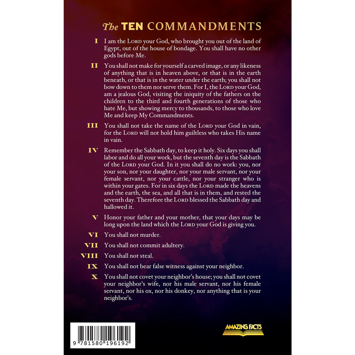 The Ten Commandments: Study Guide by Amazing Facts