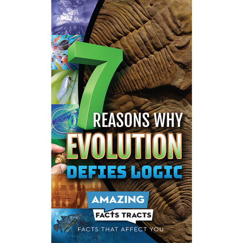 AFacts Tracts (100/pack): 7 Reasons Why Evolution Defies Logic by Amaz