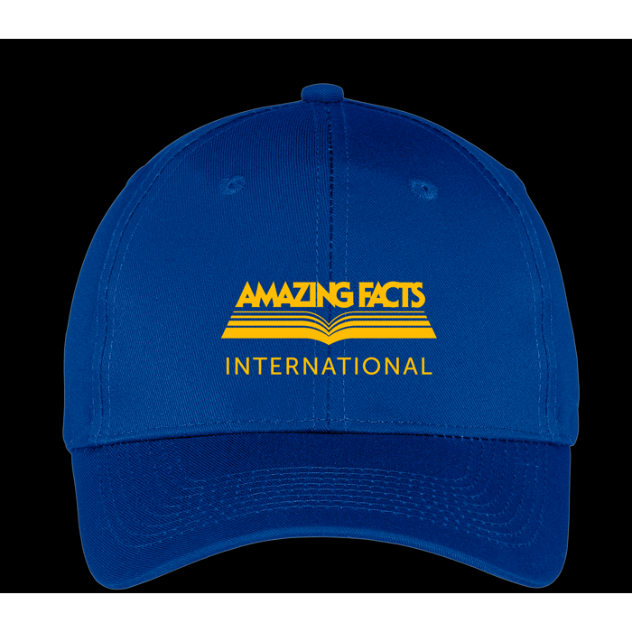 Amazing Facts Hat (Blue with Yellow Logo) Six-Panel Twill Cap by Amazi